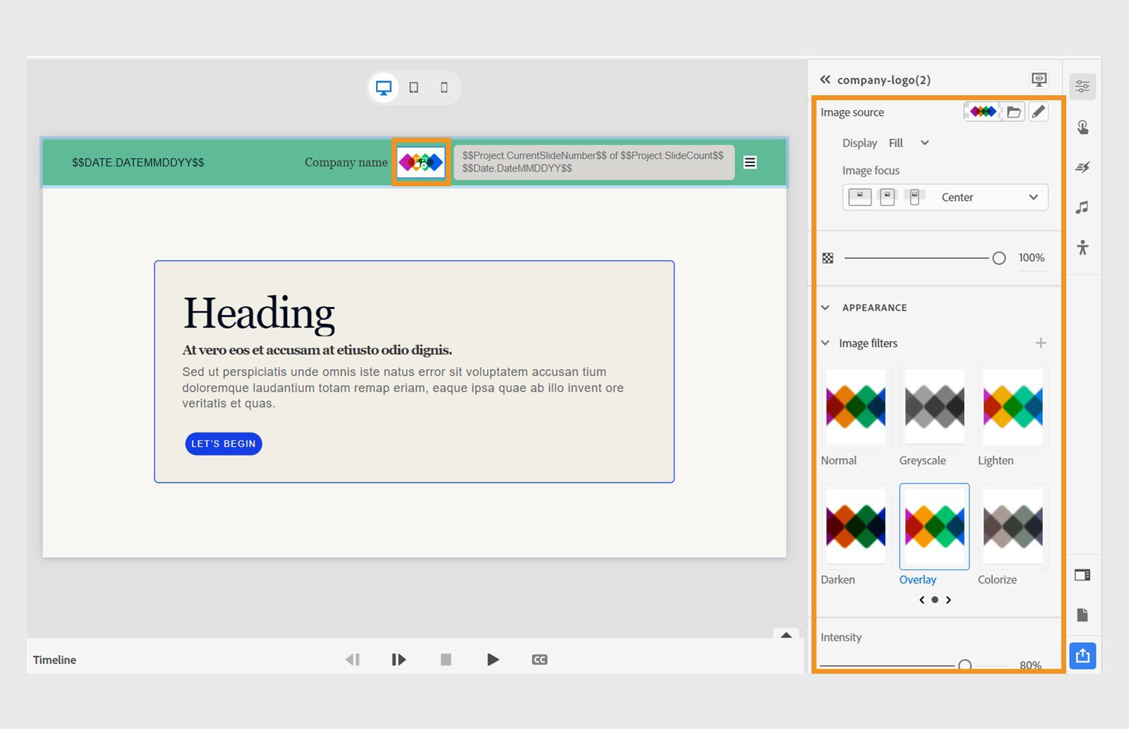 Add a Header to Your Adobe Captivate Project Add a Header to Your Adobe Captivate Project